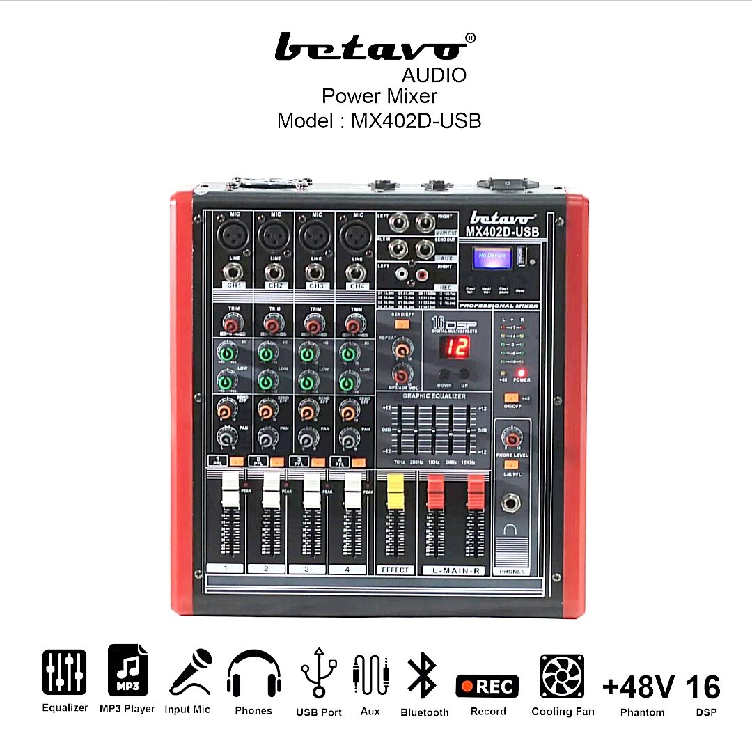 Power Mixer Betavo MX 402D Bluetooth | Lazada Indonesia
