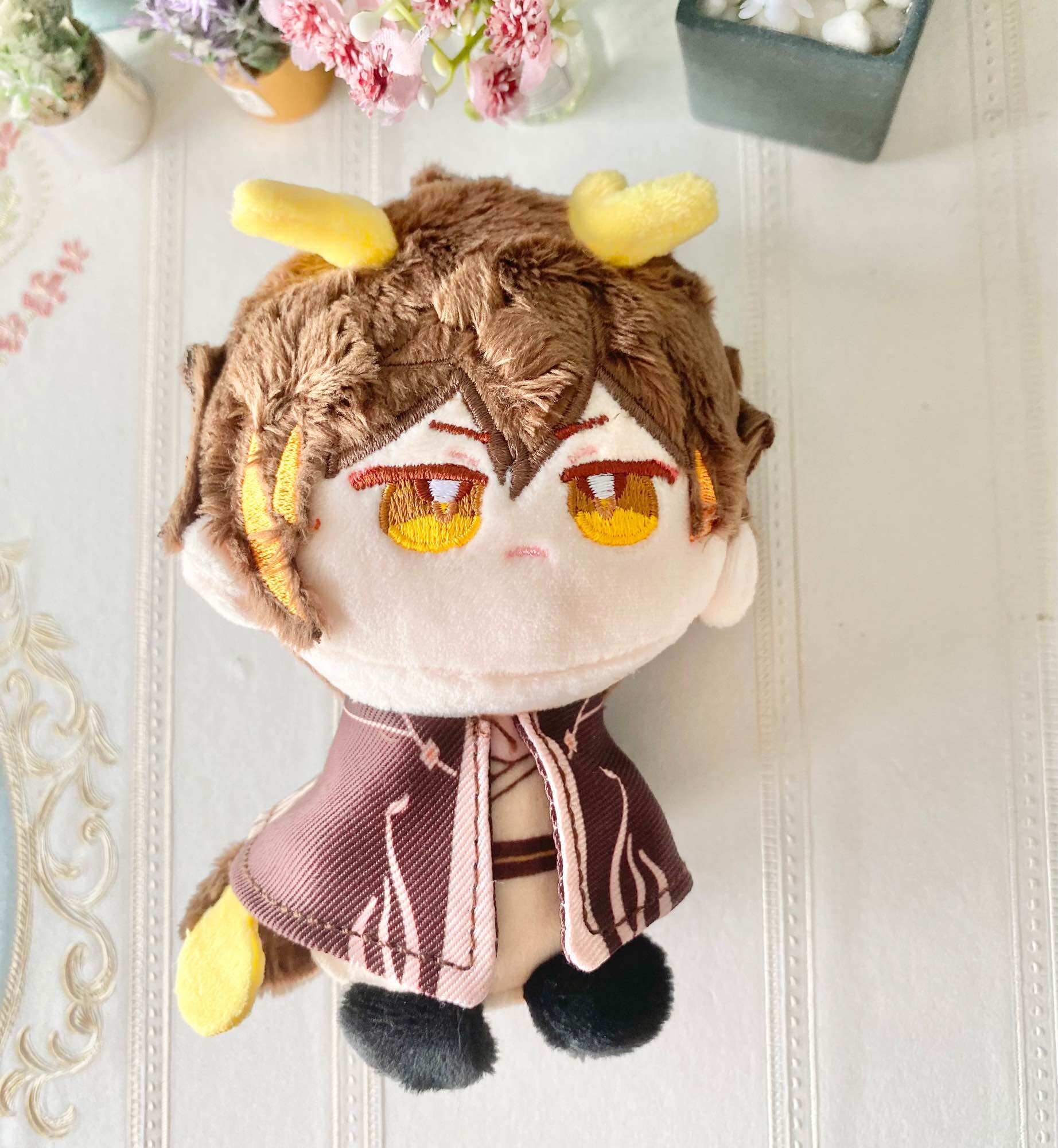 Zhongli 10cm plushie doll plush boneka genshin impact keychain rex ...