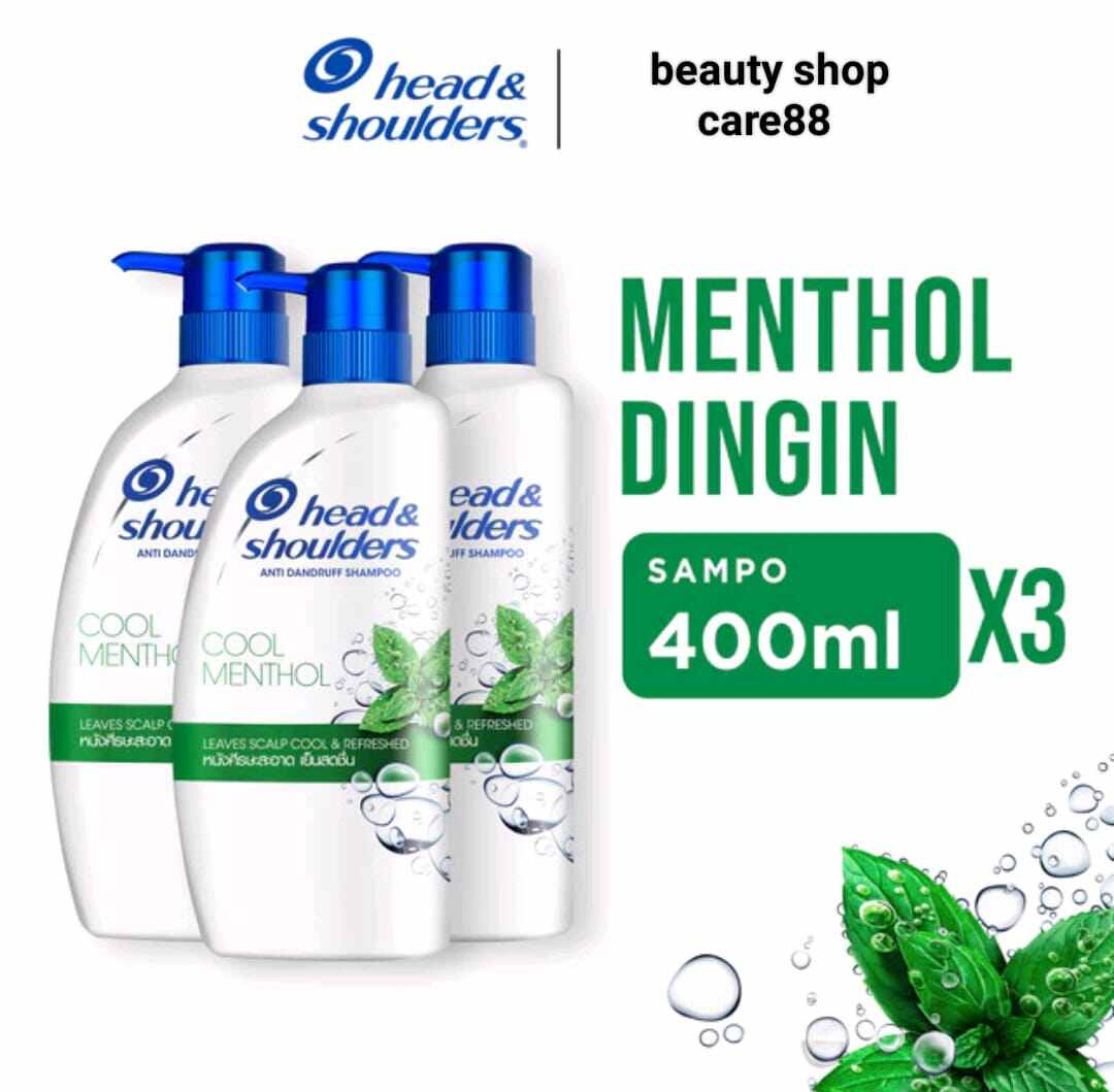 Shampoo Head and Shoulders COOL MENTHOL 400ml-isi 3 pcs | Lazada Indonesia