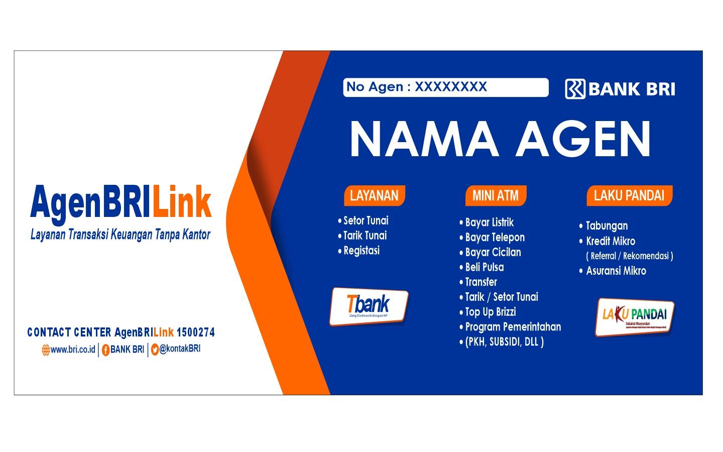 Banner / Spanduk Agen Bri / Bni / Free Desain | Lazada Indonesia