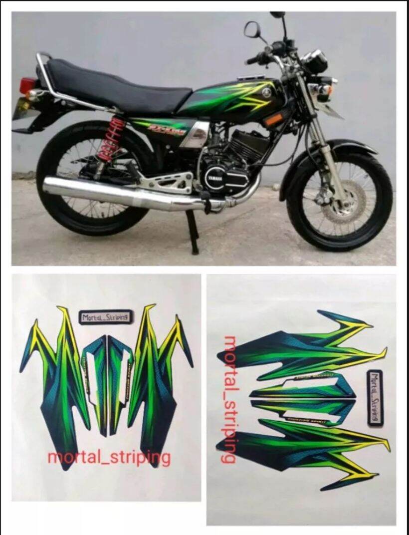 STIKER STRIPING & LIS BODY YAMAHA RX KING 2005 2006 HITAM HIJAU STANDAR | Lazada Indonesia