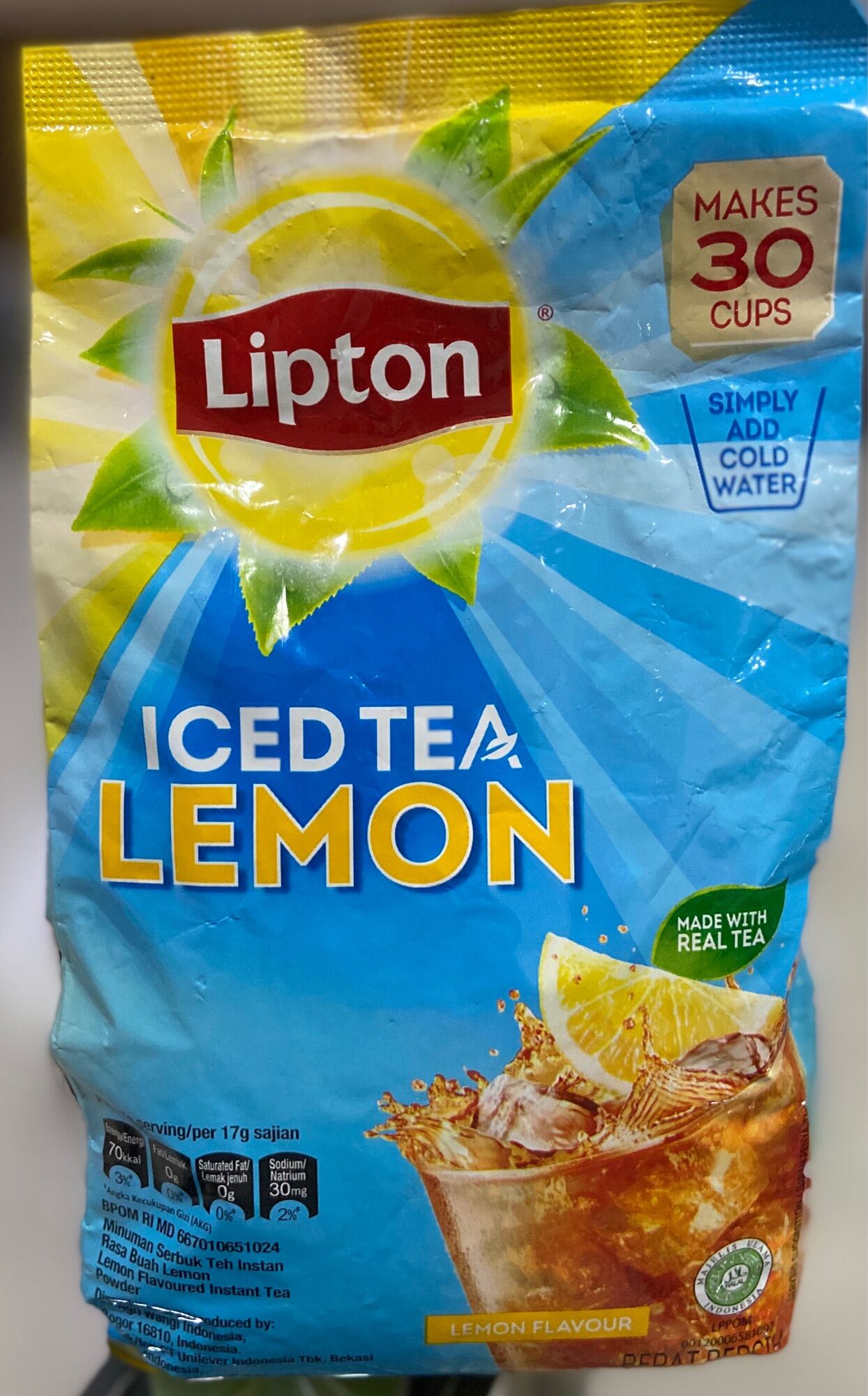 LIPTON ICED TEA LEMON / Lemon Tea 510 GR (30 Cups) | Lazada Indonesia