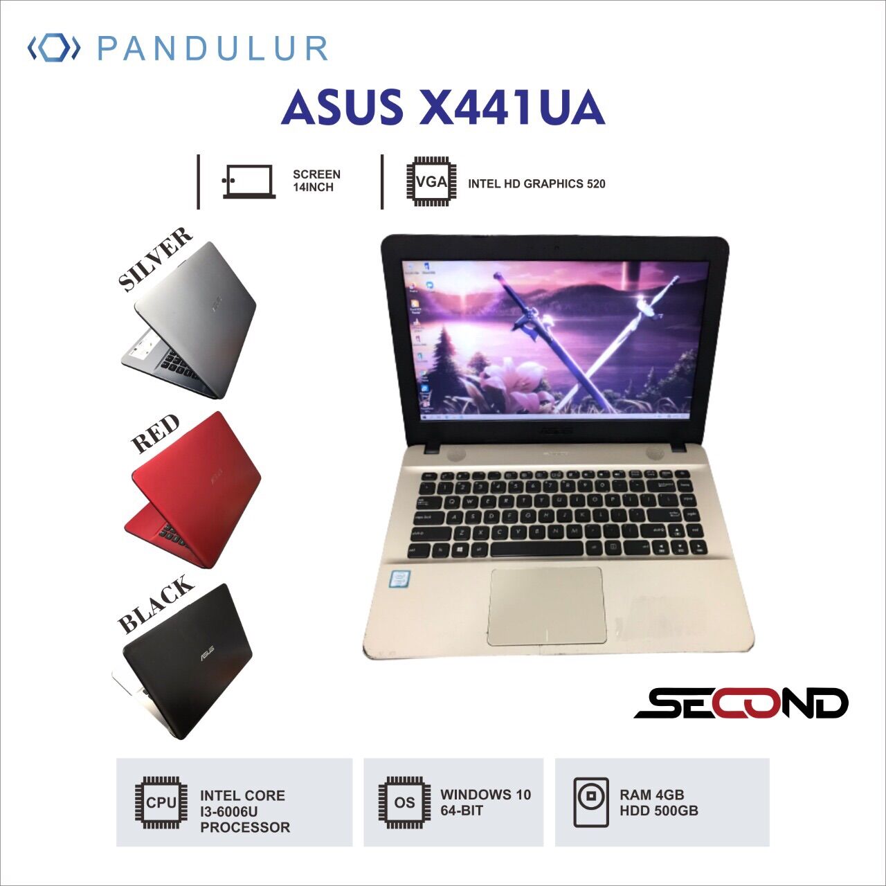Laptop Asus X441UA Core i3 Second Murah | Lazada Indonesia