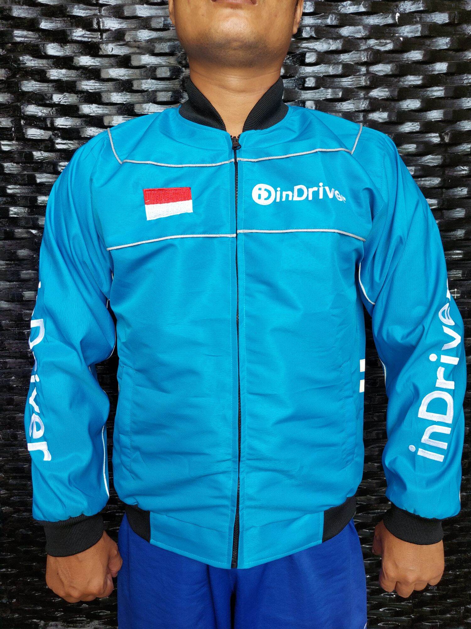 jaket indriver biru bomber | Lazada Indonesia
