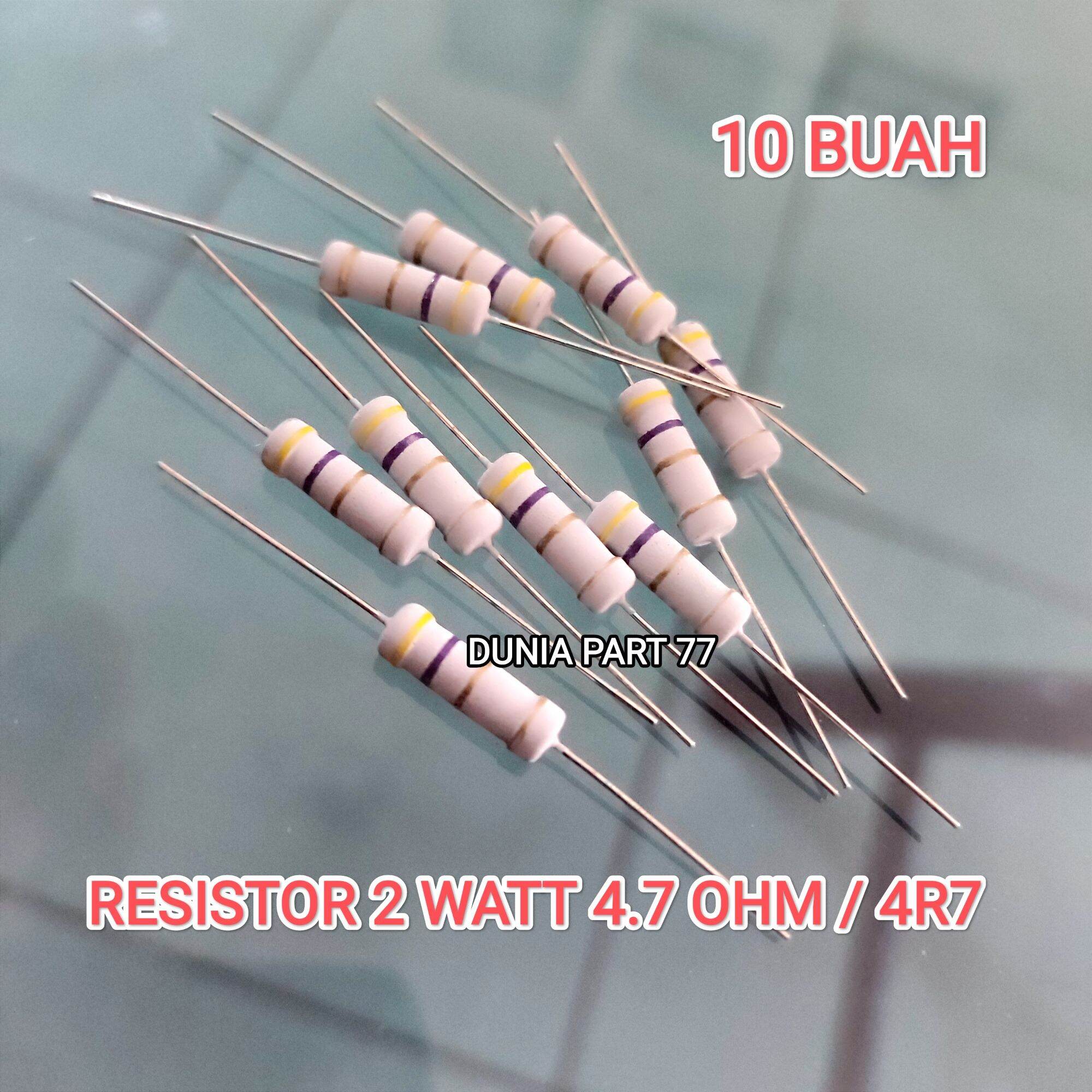 (10 BUAH) RESISTOR 2 WATT 4.7OHM 4R7 OHM RESISTOR 2W 4.7OHM RESISTOR 2WATT 4.7 OHM 4R7 OHM ...