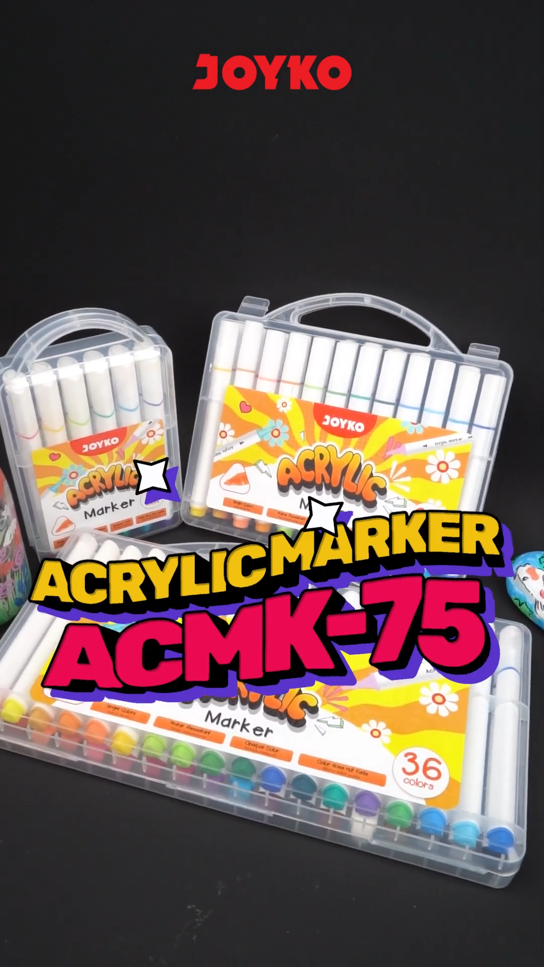 Acrylic Marker JOYKO Spidol Akrilik ACMK-75 12 24 36 48 WARNA | Lazada ...