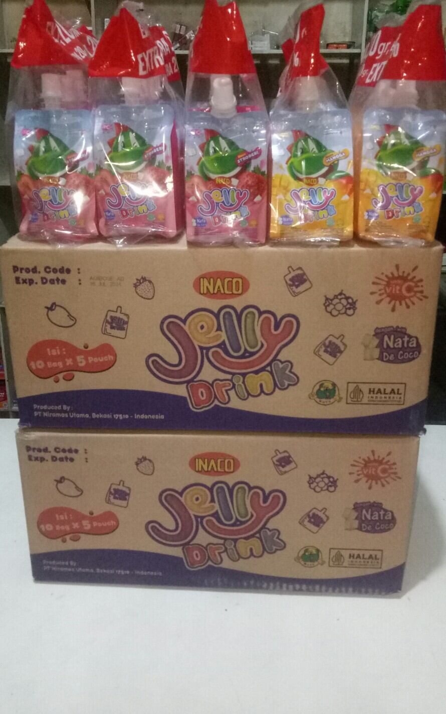 Inaco jelly drink nata de coco 1 Dus / Karton isi 10 Pak 5 Pcs (50Pcs ...
