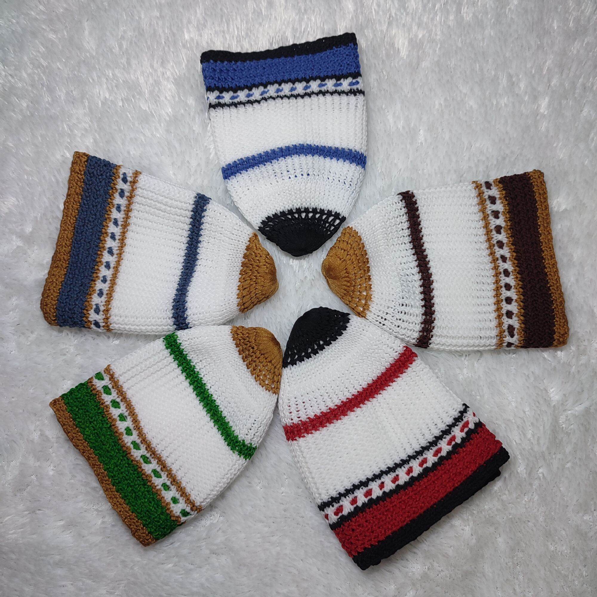 Peci rajut motif untuk Balita 1-5 tahun tebal elastis Kemas plastik ...