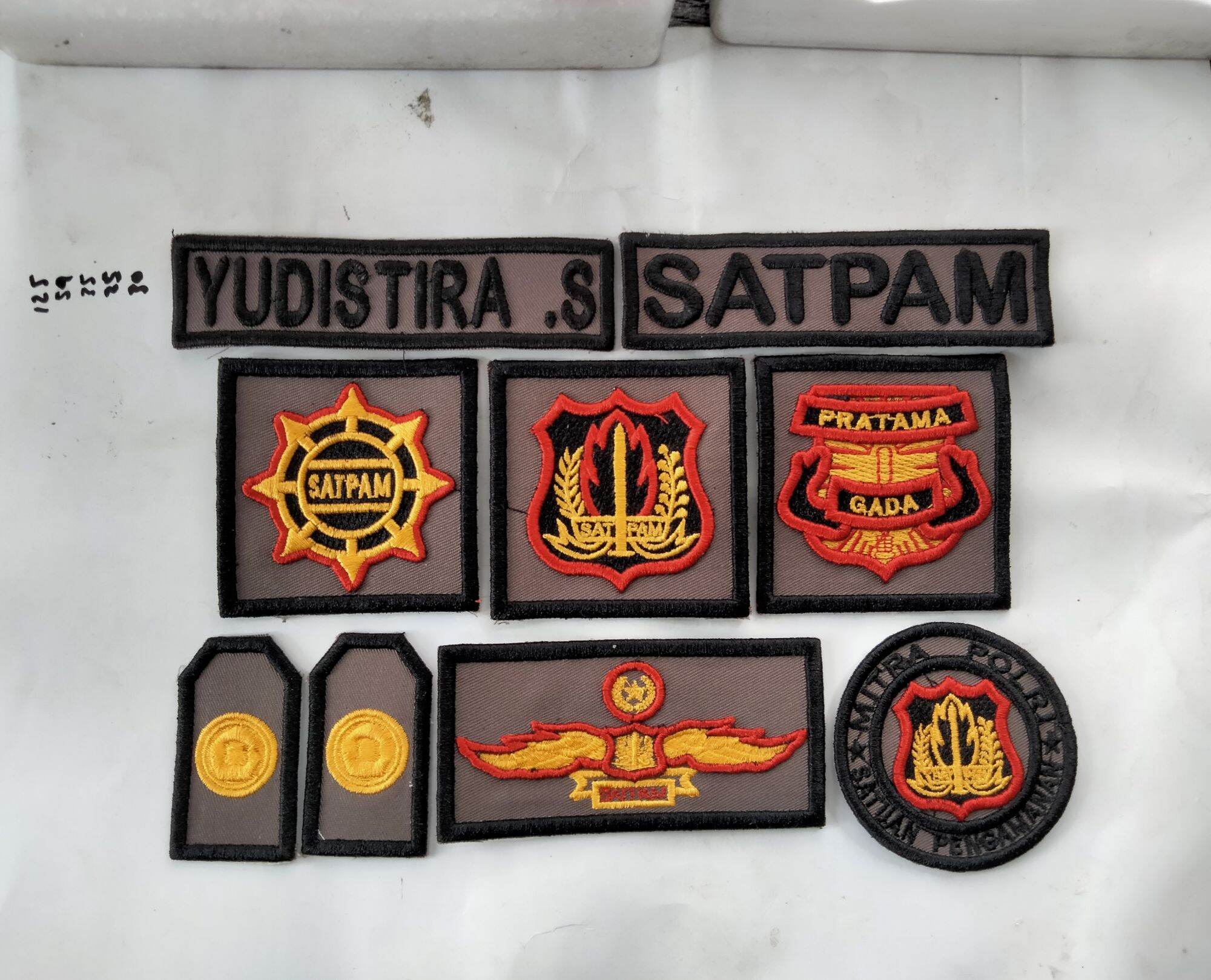 atribut satpam security bordir timbul Lis hitam+nama terbaru 3D ...
