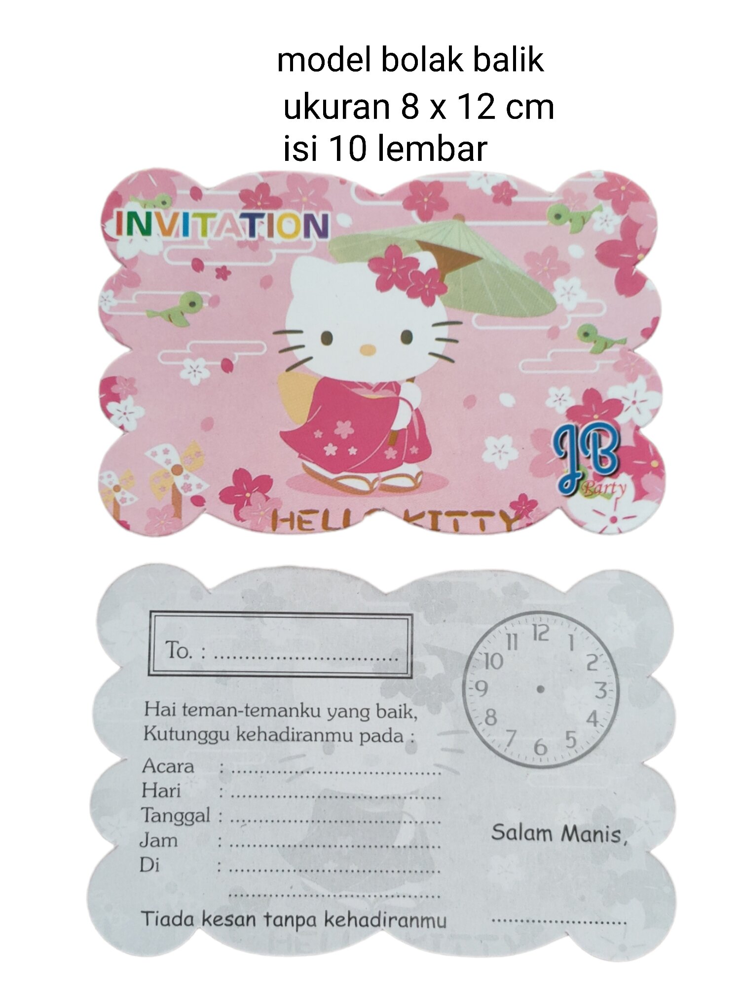 kartu undangan ulang tahun happy birthday karakter hello kitty | Lazada Indonesia
