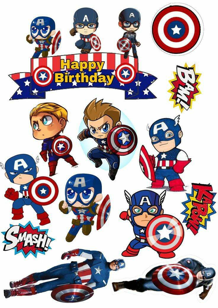Topper Cake kue Karakter Captain America kapten amerika bisa custom ...