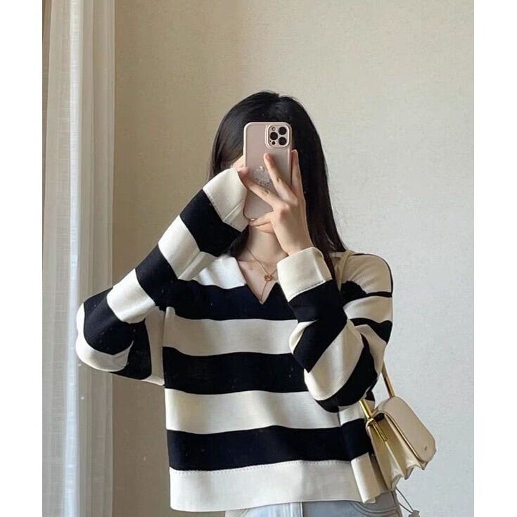 Sweater Rajut Oversize Atasan Knitted Fuji Outer Rajut Trendy