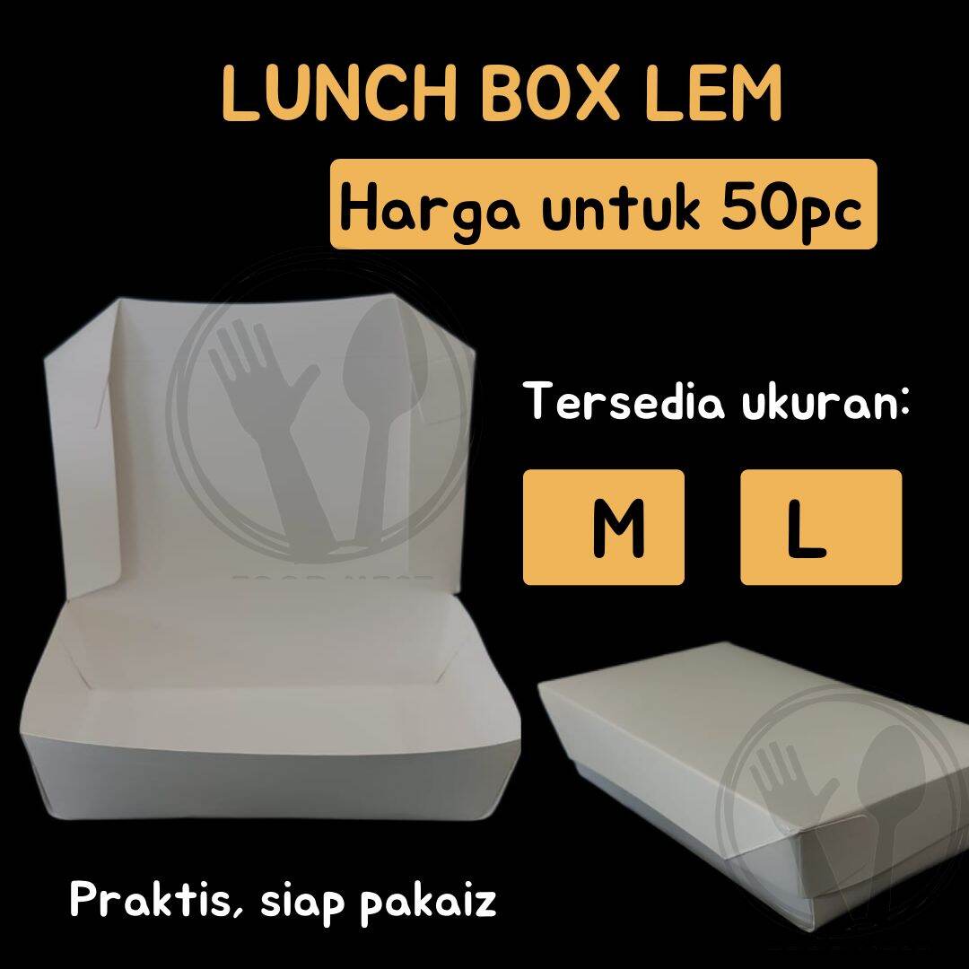 ISI 50 Lbr / LUNCH BOX LEM BOX MAKAN PRAKTIS DUS MAKAN SIAP PAKAI ...
