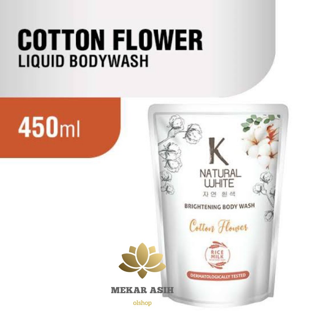 K NATURAL WHITE Body Wash Cotton Flower Pouch 450ml | Lazada Indonesia