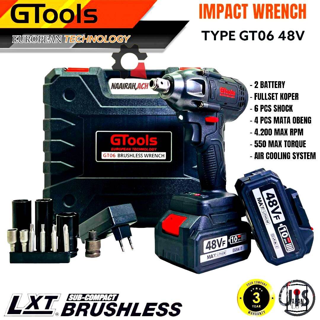 Impact Wrench Gtools EROPA GT07 1800NM Buka Baut Ban CVT Mobil Truck Impek Sock | Lazada Indonesia