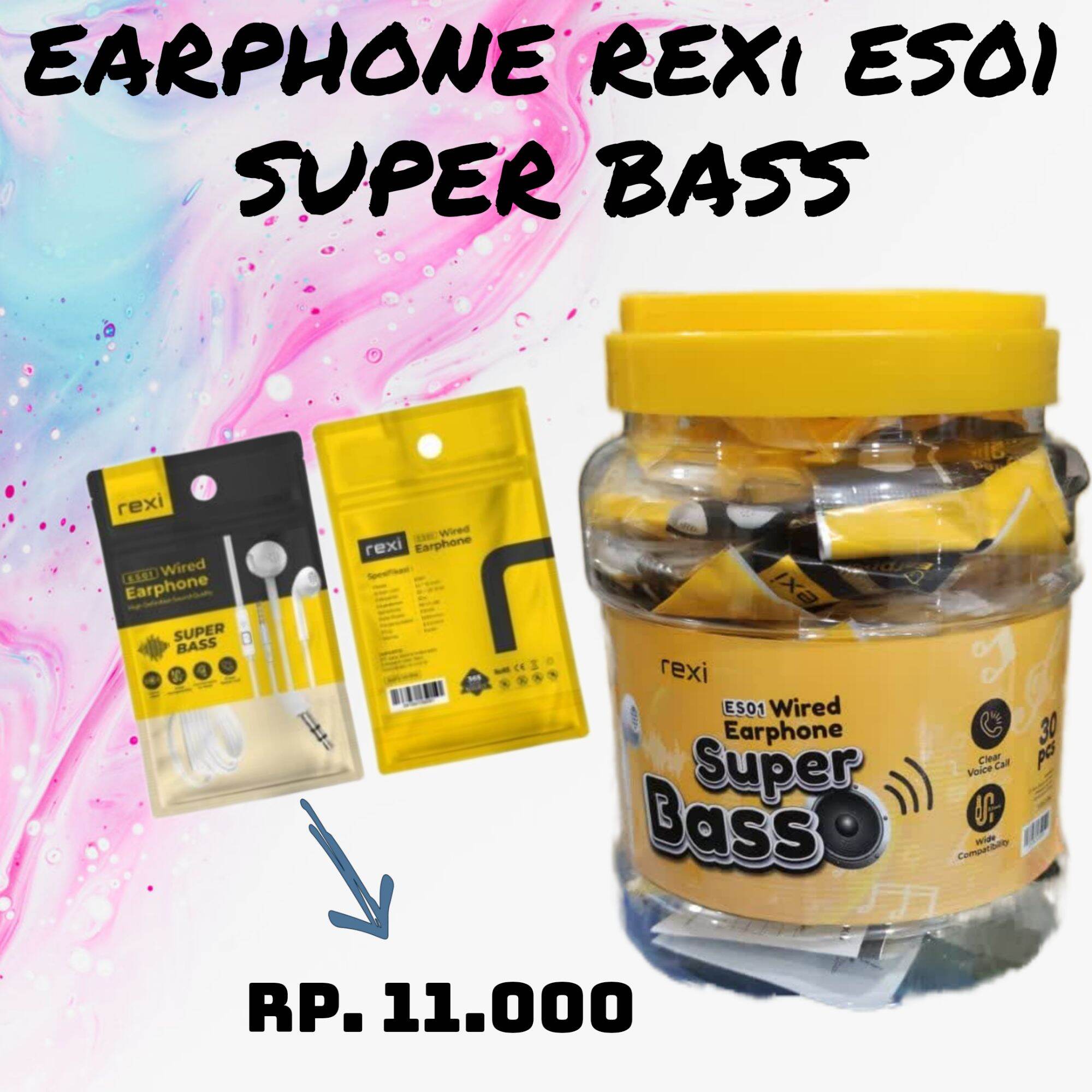 Rexi ES01 Semi In-Ear Earphone 3.5mm ES-01 Super Bass - Original ...