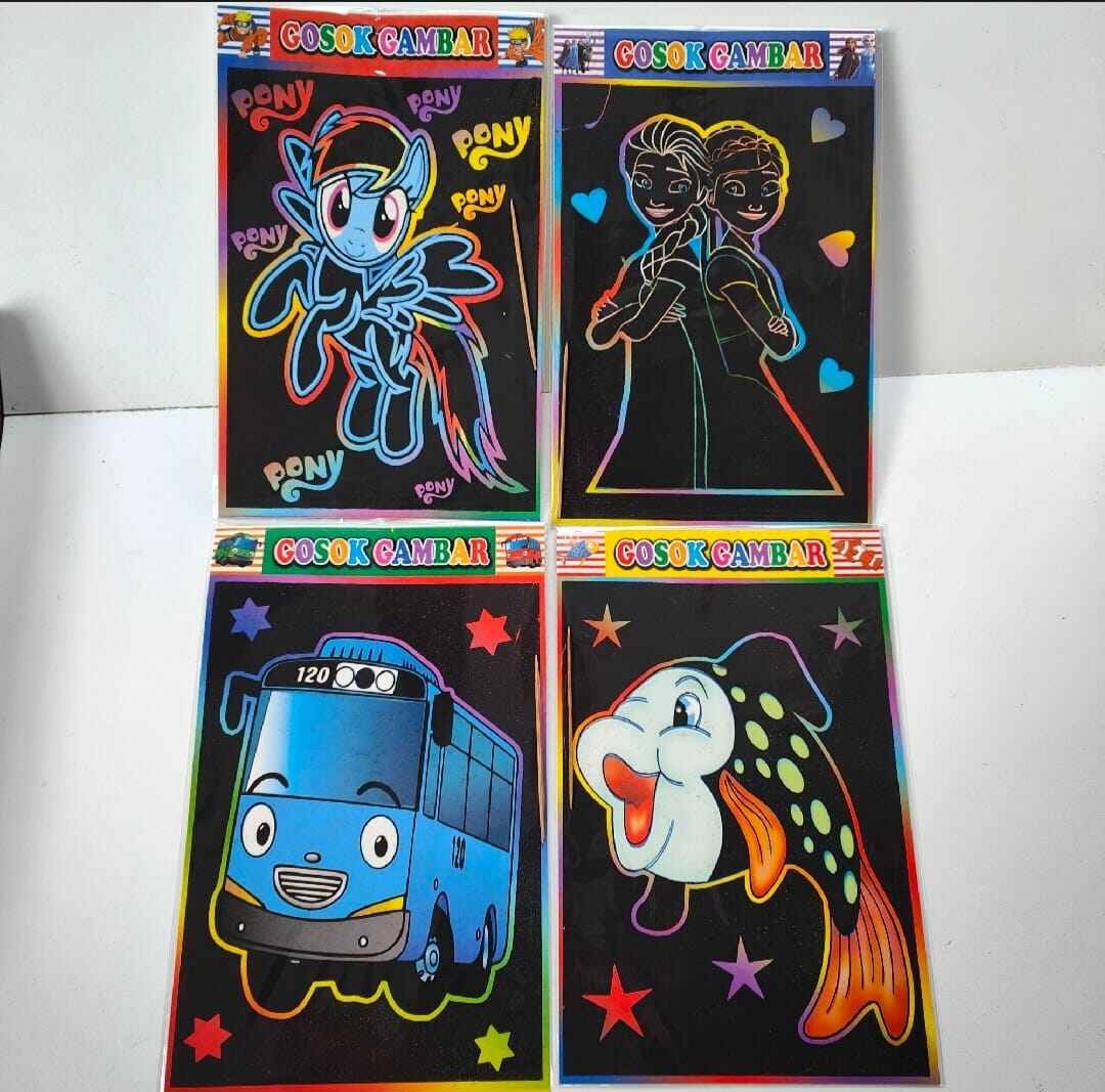 20 pcs gosok hitam / mewarnai lidi gosok gambar / mainan gradasi gosok ...