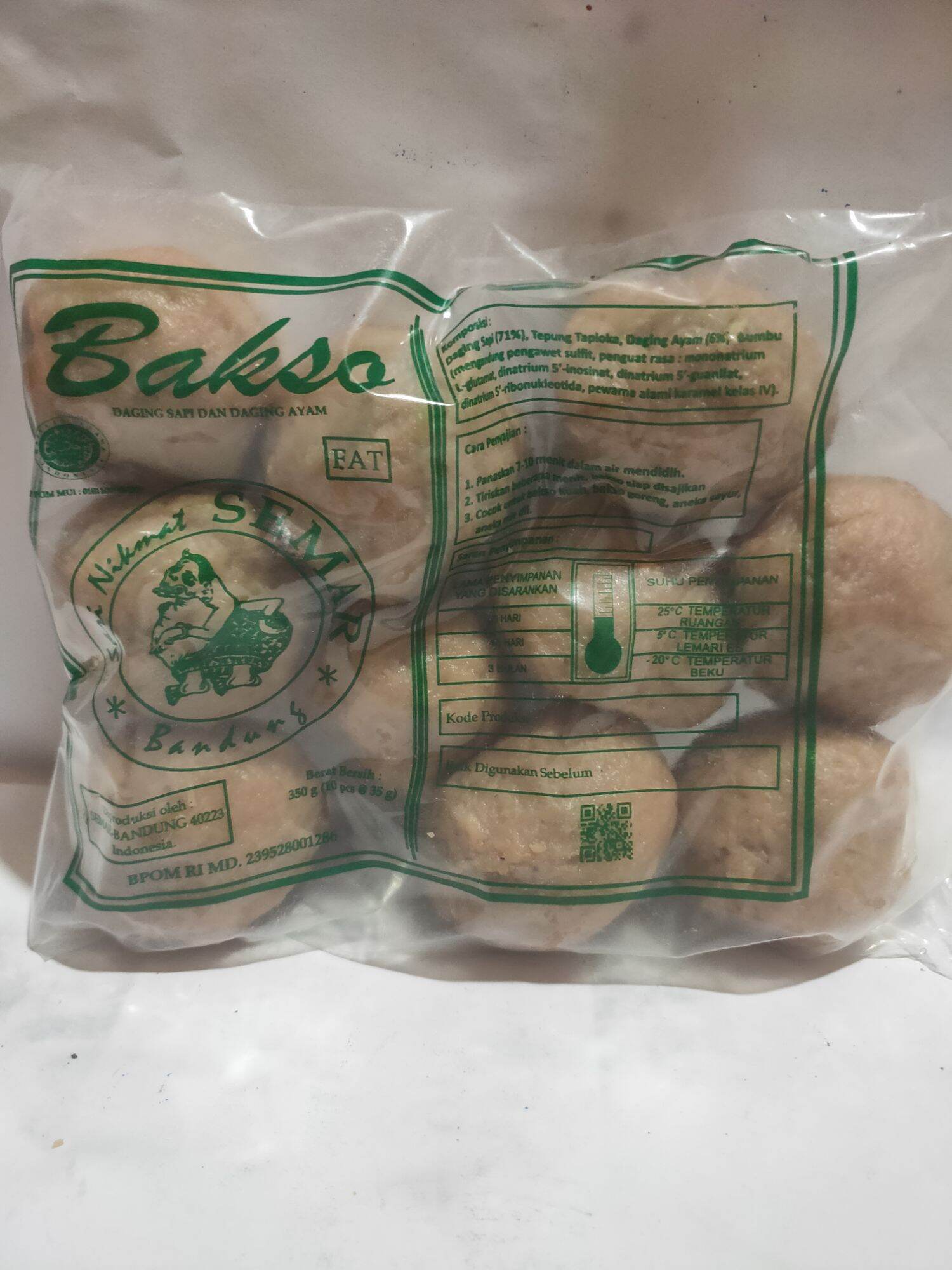 Baso sapi spesial cap semar 2 bungkus, perbungkus isi 10 biji, ukuran ...