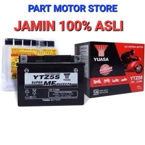 AKI MOTOR BEAT, ACCU VARIO 110, SPACY, BLADE, REVO, VERZA, GENIO YTZ5S ...