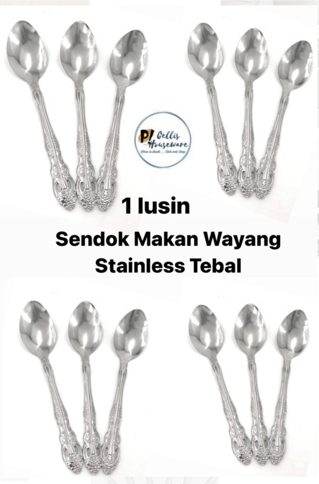 1 lusin Sendok Makan Stainless Model Wayang Tebal | Lazada Indonesia