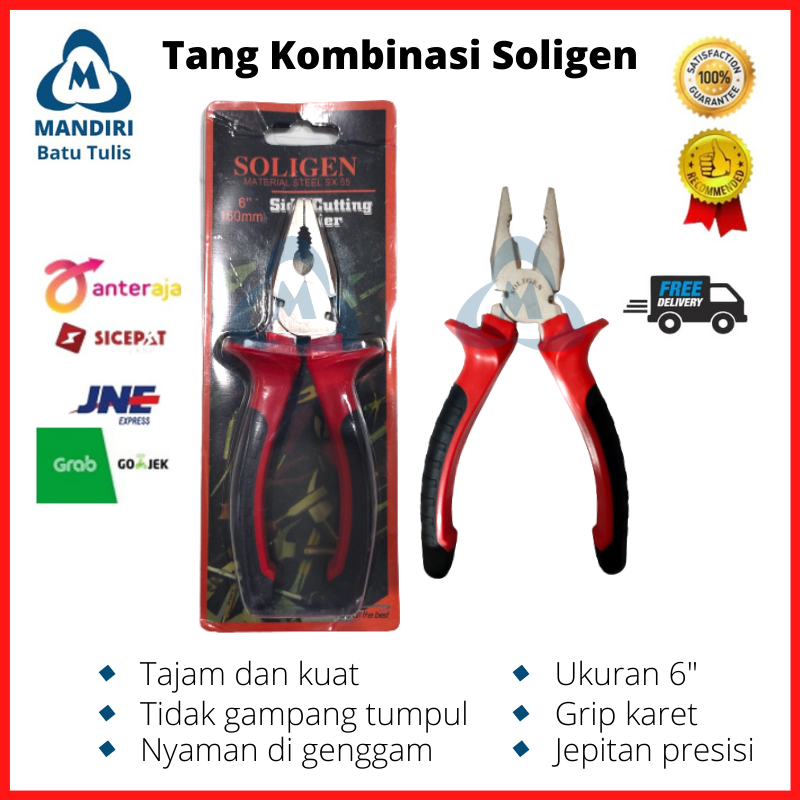 Tang Kombinasi Soligen - Tang Side Cutting 6" - Tang Buaya Potong ...