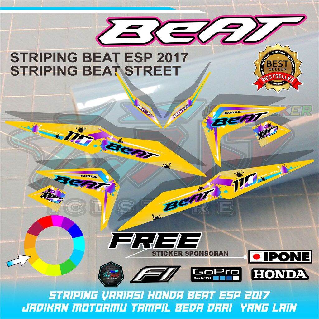striping honda beat street sticker variasi motor honda beat fi 2017 ...