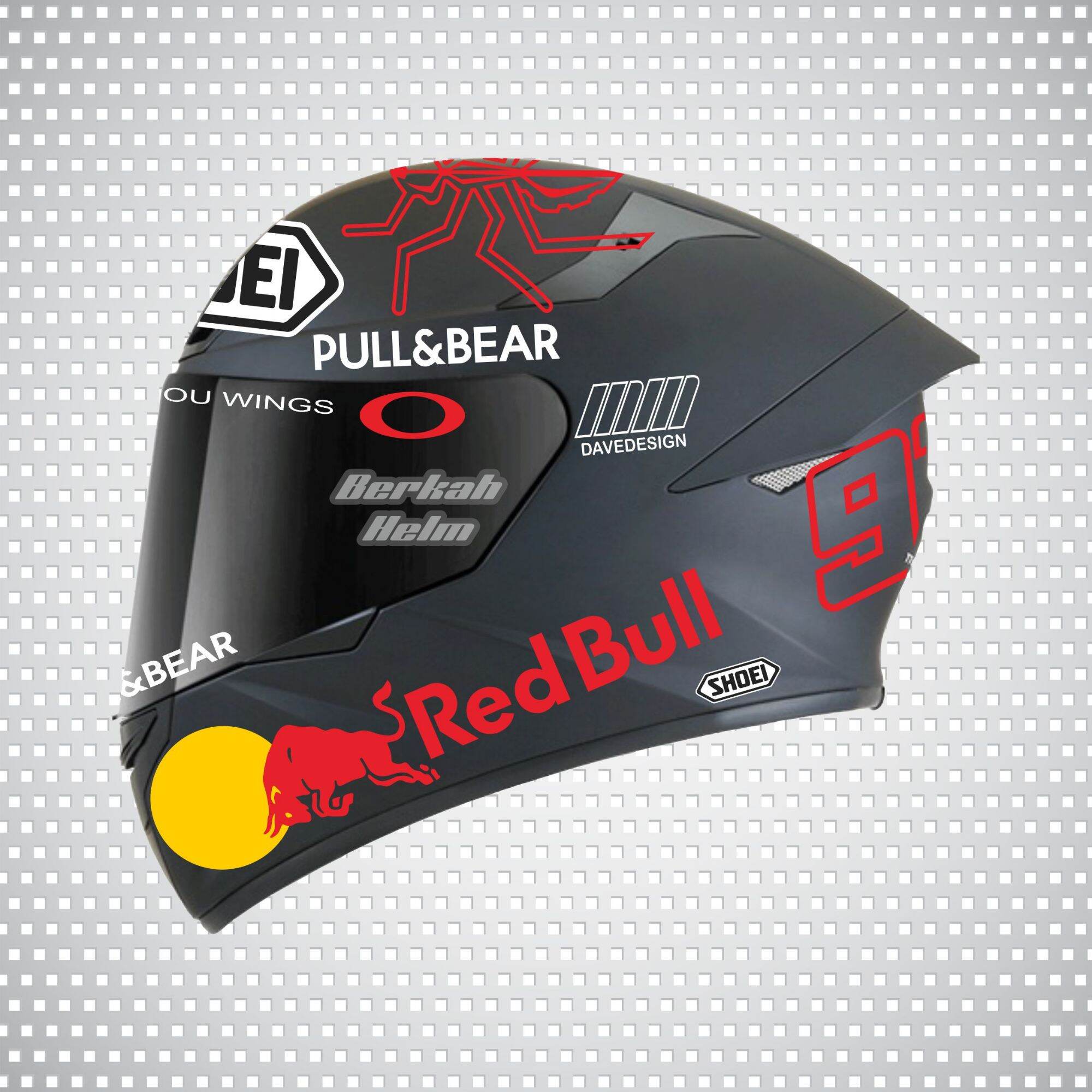 STIKER HELM RED BULL SEMUT MARK MARQUEZ | Lazada Indonesia