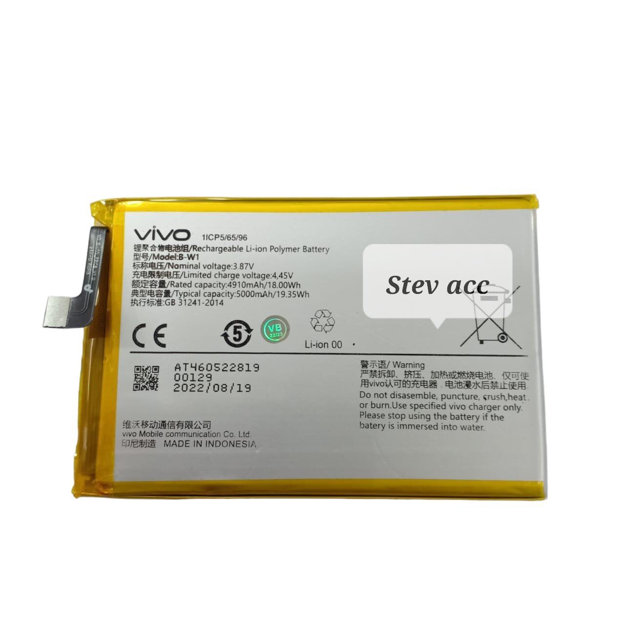 Baterai Vivo Y16 2022 B W1 original | Lazada Indonesia