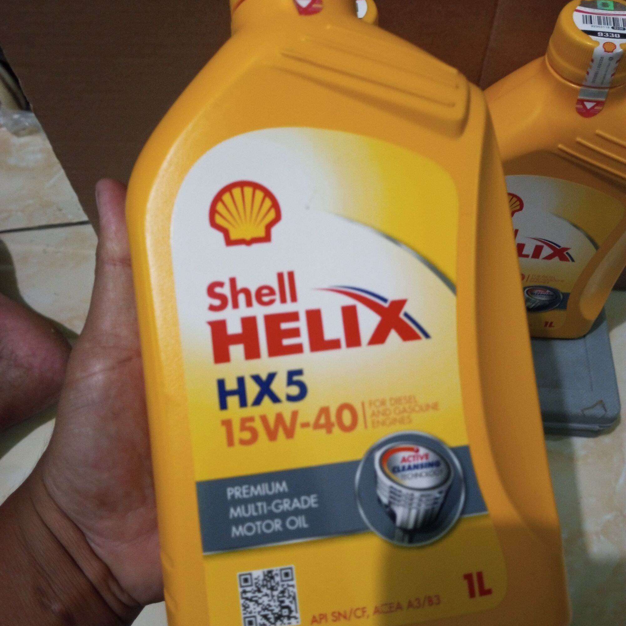 OLI SHELL HELIX HX5 15W40 ISI 1 LITER ASLI ORIGINAL DIJAMIN BISA SCAN ...