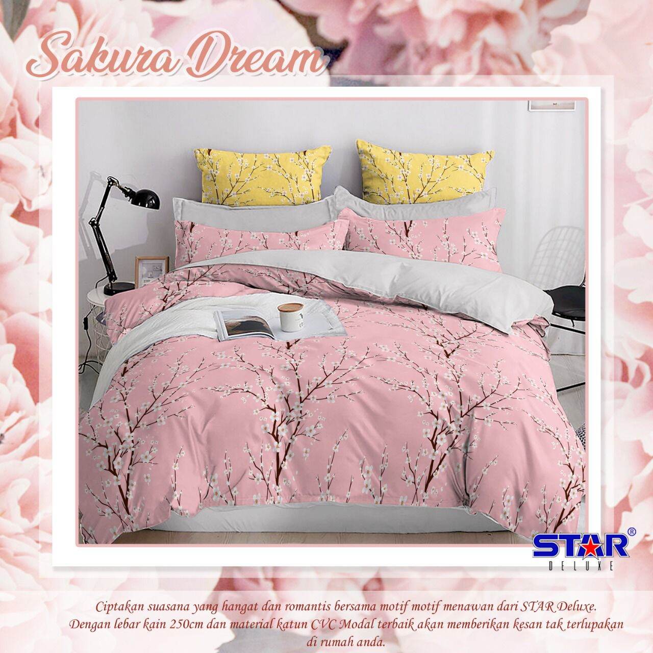 kain star cvc catra sakura dream 50x250cm | Lazada Indonesia
