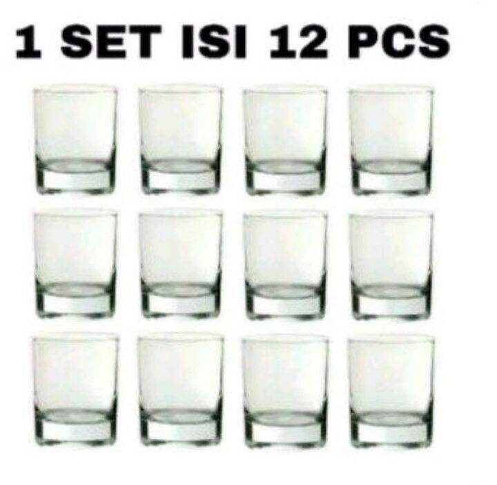 1 Set Gelas Sloki 12 pcs/Gelas Mini/ Gelas Kaca Marines | Lazada Indonesia