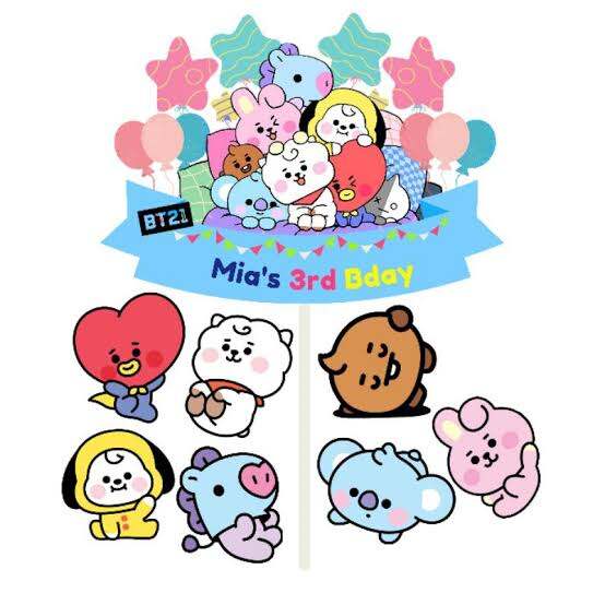 Topper Karakter BT21 / Topper Kue Ulang Tahun | Lazada Indonesia