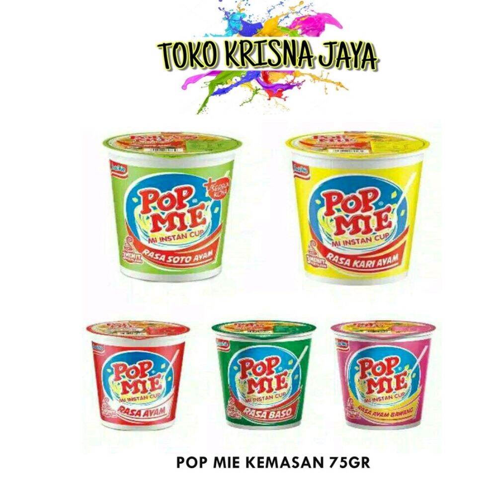 POP MIE CUP KEMASAN 75 GR RASA AYAM BAWANG | BASO | SOTO AYAM | KARI ...