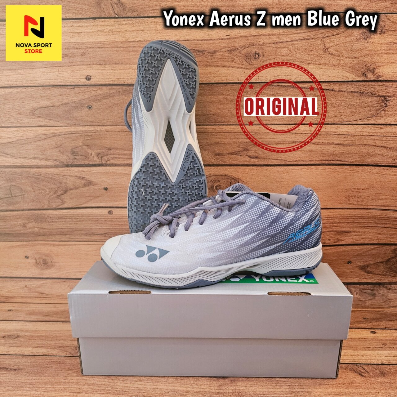 Sepatu Badminton Yonex Aerus Z Men Blue Grey | Lazada Indonesia