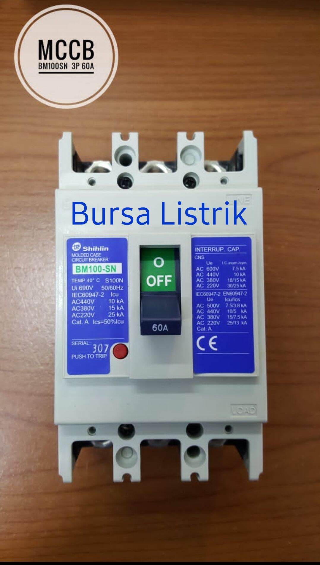 MCCB SHIHLIN BM100-SN 3 Pole 100A 220v | Lazada Indonesia