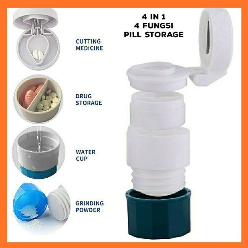 Grinder/ alat penggiling penghalus obat pil multifungsi 4 in 1/ kotak ...