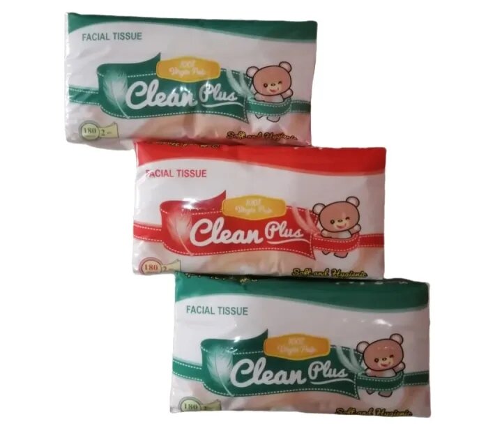tissue clean plus facial 180sheet 2ply [3pcs] | Lazada Indonesia
