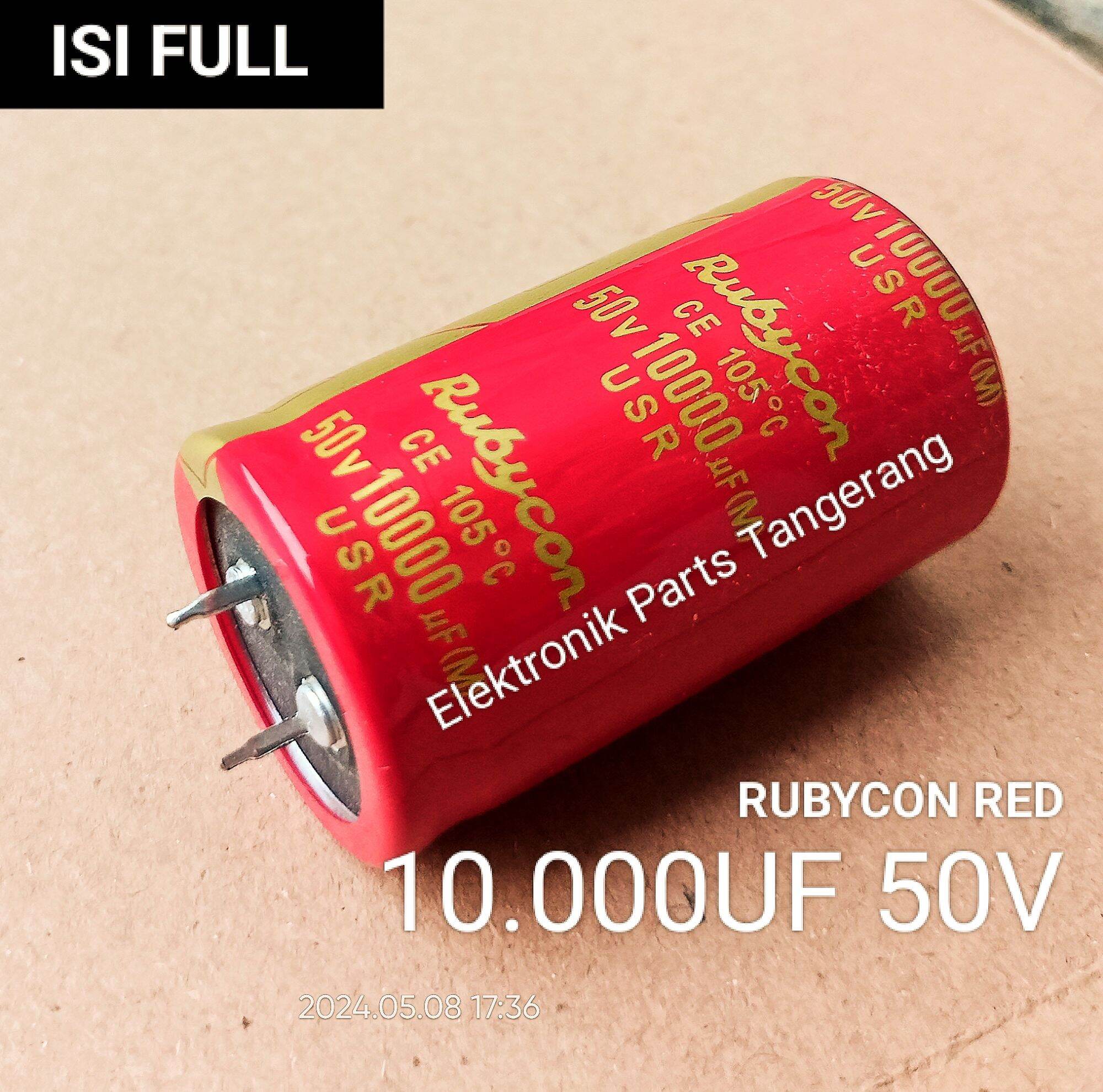 (1 Buah) KAPASITOR ELCO 10000UF 50V RUBYCON JAPAN RED CAPACITOR ELCO ...