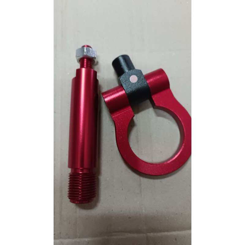 Towing hook besi derek mobil toyota yaris merah + towing kain strap ...
