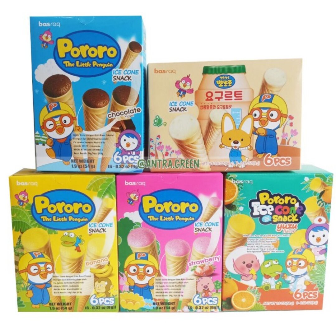 pororo ice cone snack/banana/strawberry/coklat/yuzu/yogurt | Lazada ...