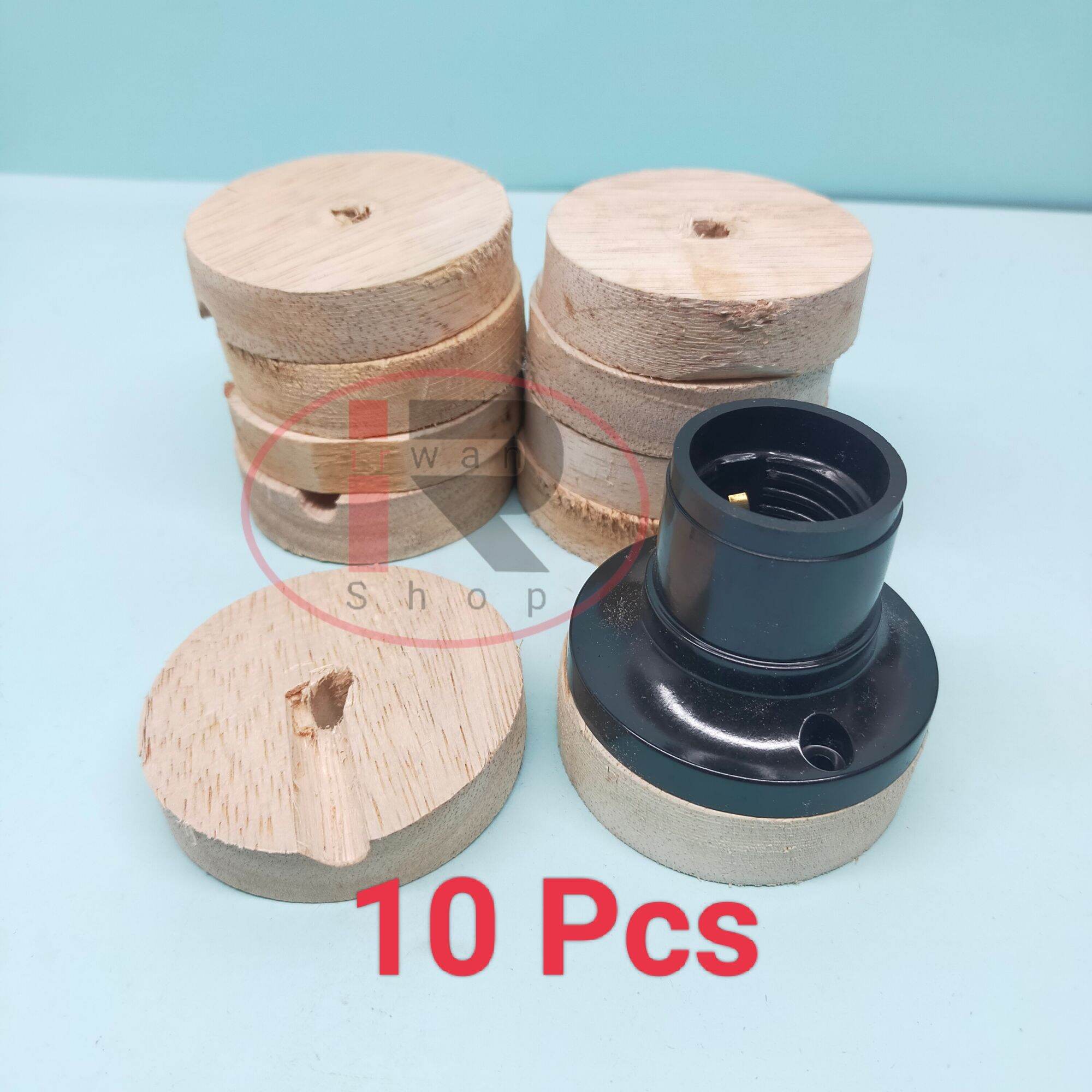 Kayu Roset Bulat isi 10 pcs / Kayu Tatakan Fitting Saklar Tempel Tembok ...