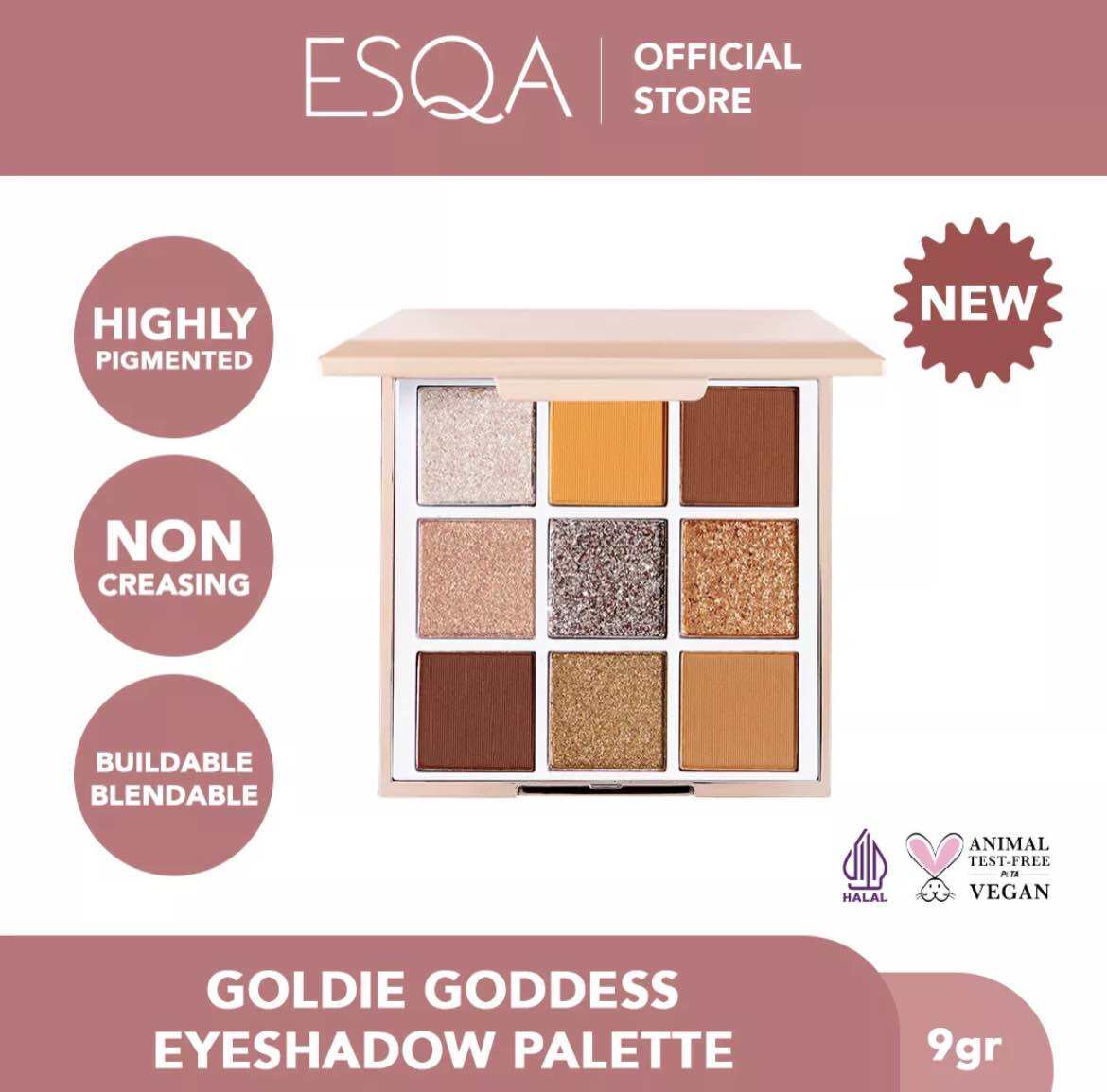 ESQA GODDESS EYESHADOW PALETTE PEACH BRONZE PINK GOLDIE MAUVE STEEL EYE ...