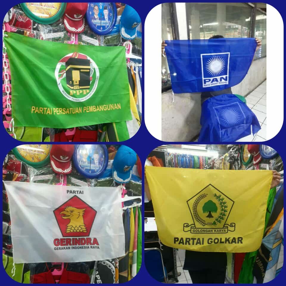 bendera partai ukuran 60x90 isi 100 pcs/bendera jalan | Lazada Indonesia