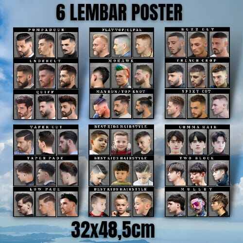 POSTER MODEL RAMBUT POSTER PANGKAS RAMBUT POSTER BARBERSHOP POSTER ...