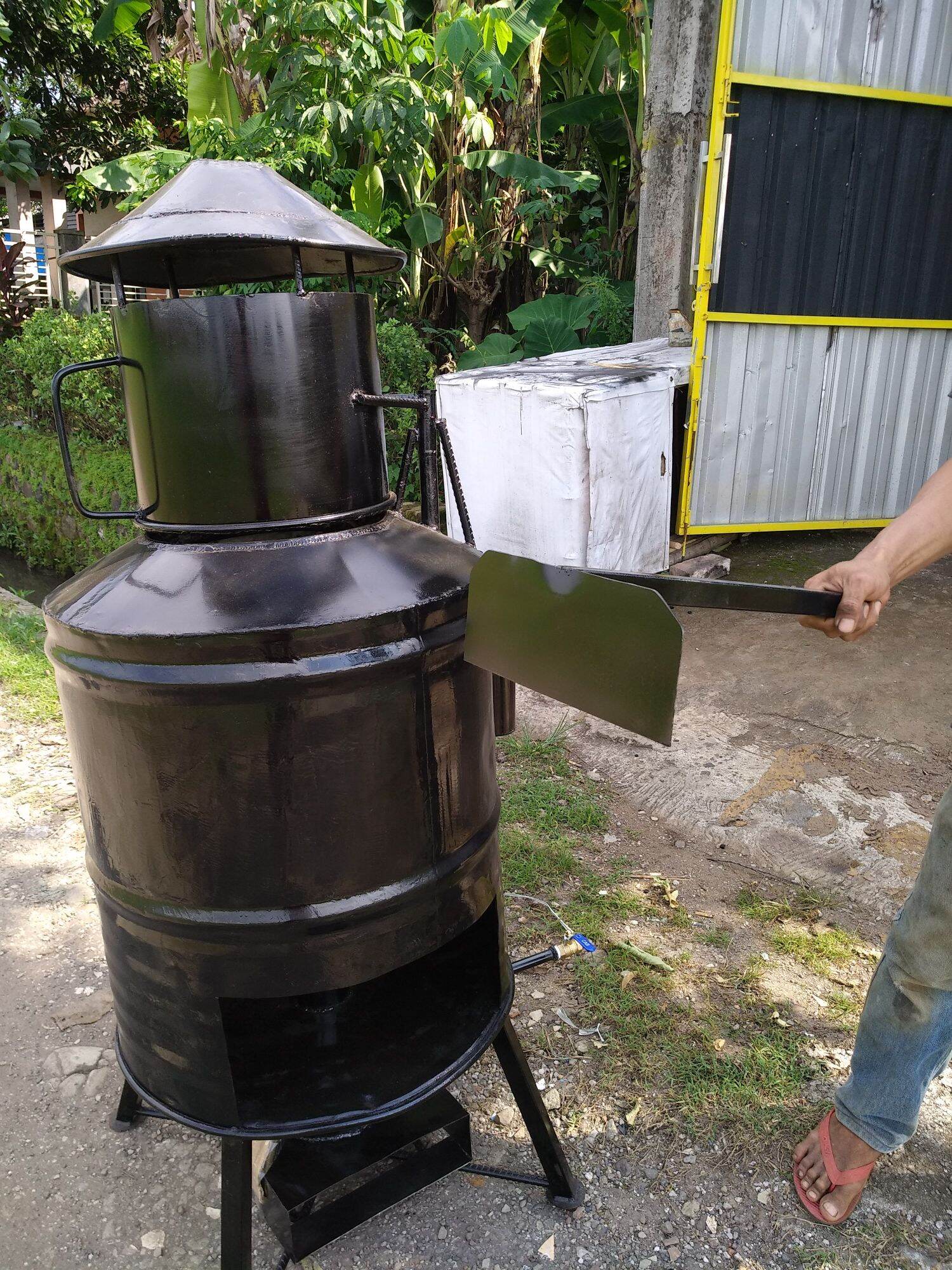 Alat Bakar Sampah / Tempat sampah Langsung bakar + Kompor Oli air FUll ...