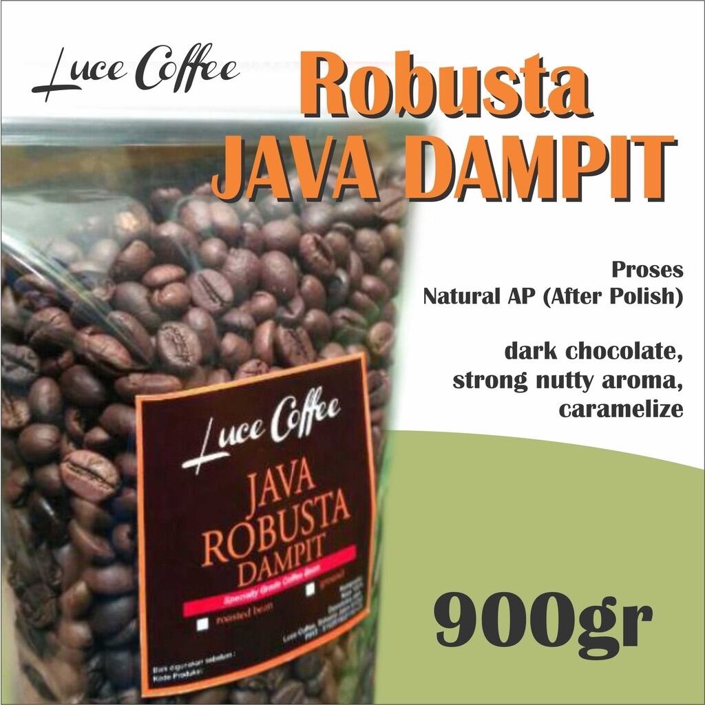 Luce Coffee, Kopi Java Robusta Dampit 900gr - Biji sangrai atau bubuk ...