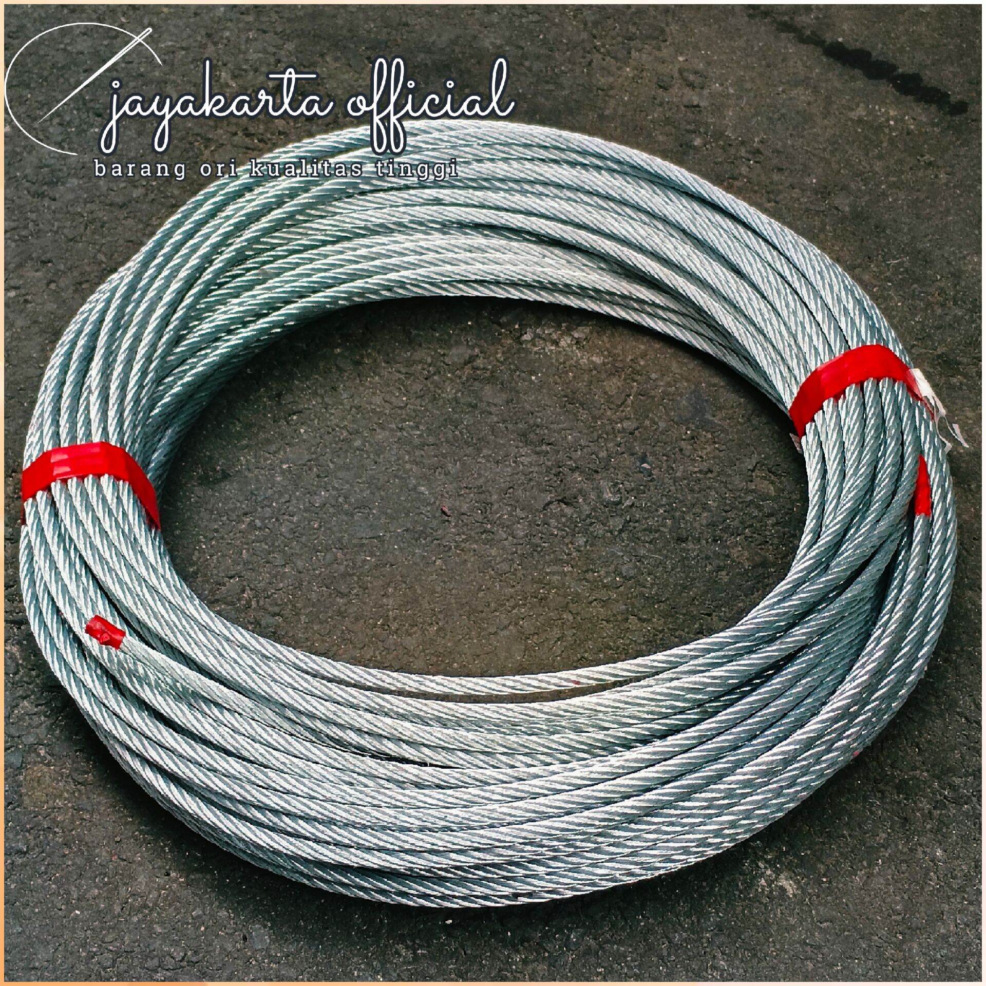 Seling baja galvanis 5 mm / sling baja 5mm / kawat baja 5mm / material 100 meter | Lazada Indonesia